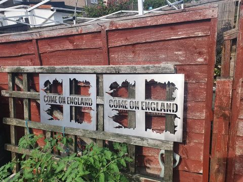 England Tattered or Union Jack steel sign metal England & British flag ...